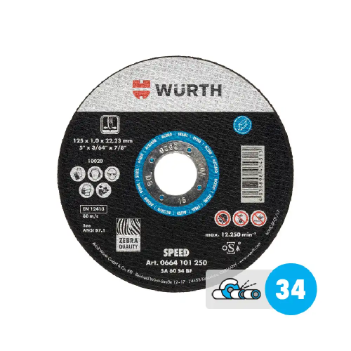 Wurth eShop | Rezna ploča za čelik ZEBRA speed plav.180x2,0/22,2