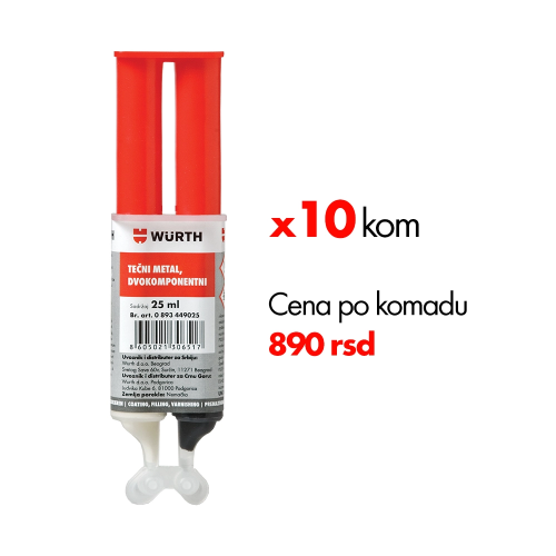 Wurth eShop | Tečni metal, 2K, 25 ml - 10kom.