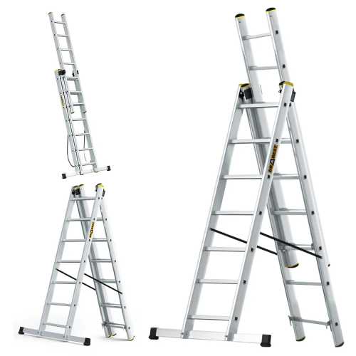 Wurth eShop | Merdevine aluminijumske trodelne, 3x7 gazišta